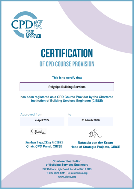 CPD Provider Certificate | Polypipe