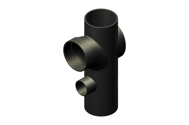 904.11090.12B - Terrain FUZE HDPE 110mm Single Boss Branch Black | Polypipe