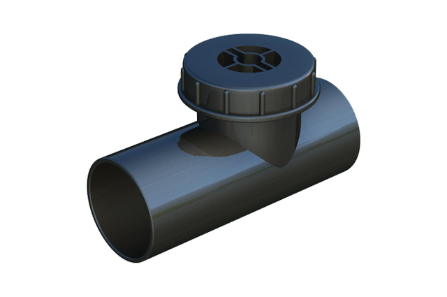 938.200.90B - Terrain FUZE HDPE 200mmx110mm 90° Access Pipe With Screw Cap Black | Polypipe