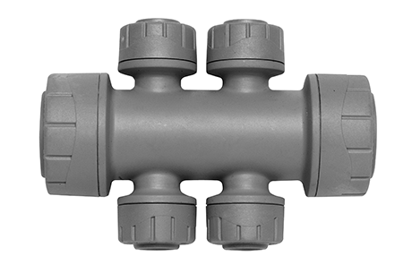 PB4922 - Polybutylene Double Sided Manifold (Grey) 22mm x 10mm - 4 Port ...