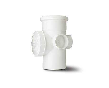 SA43W - Access Pipe 4in/110mm. 2 Boss (Single Socket) | Polypipe