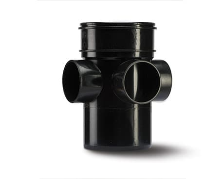 SWE59B - Three Way Bossed Pipe 4in/110mm. Single Socket. | Polypipe