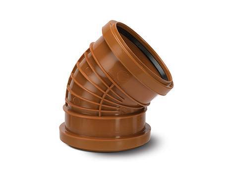 UR403 - Polyrib 110mm 45° Bend Double Socket | Polypipe