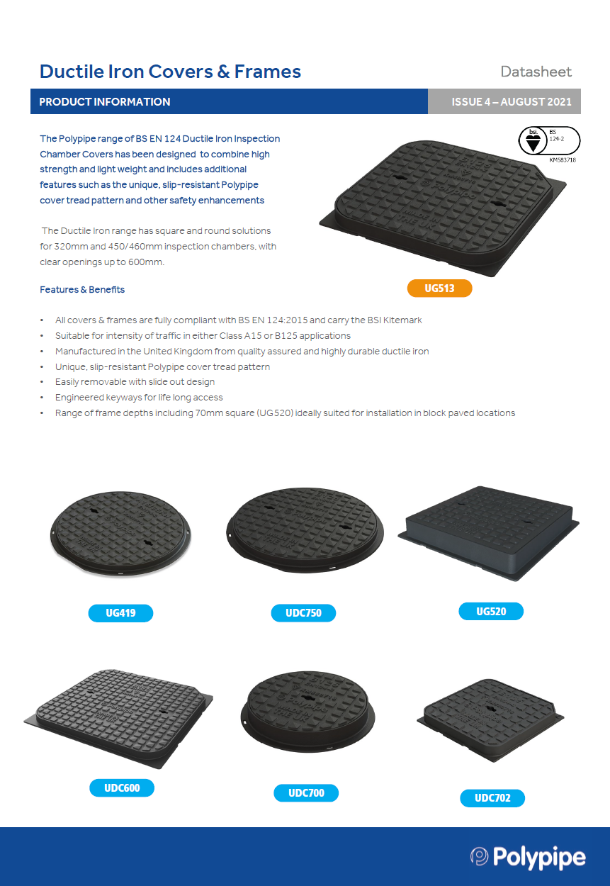 [DATA SHEET] Ductile Iron Cover & Frames | Polypipe