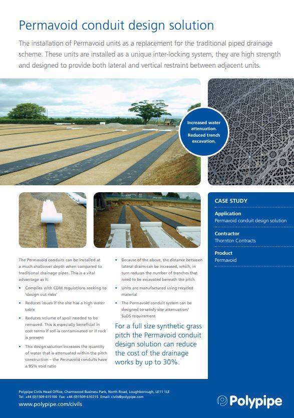 Permavoid conduit design solution