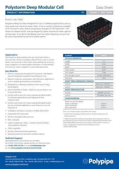 Polystorm Deep Datasheet | Polypipe