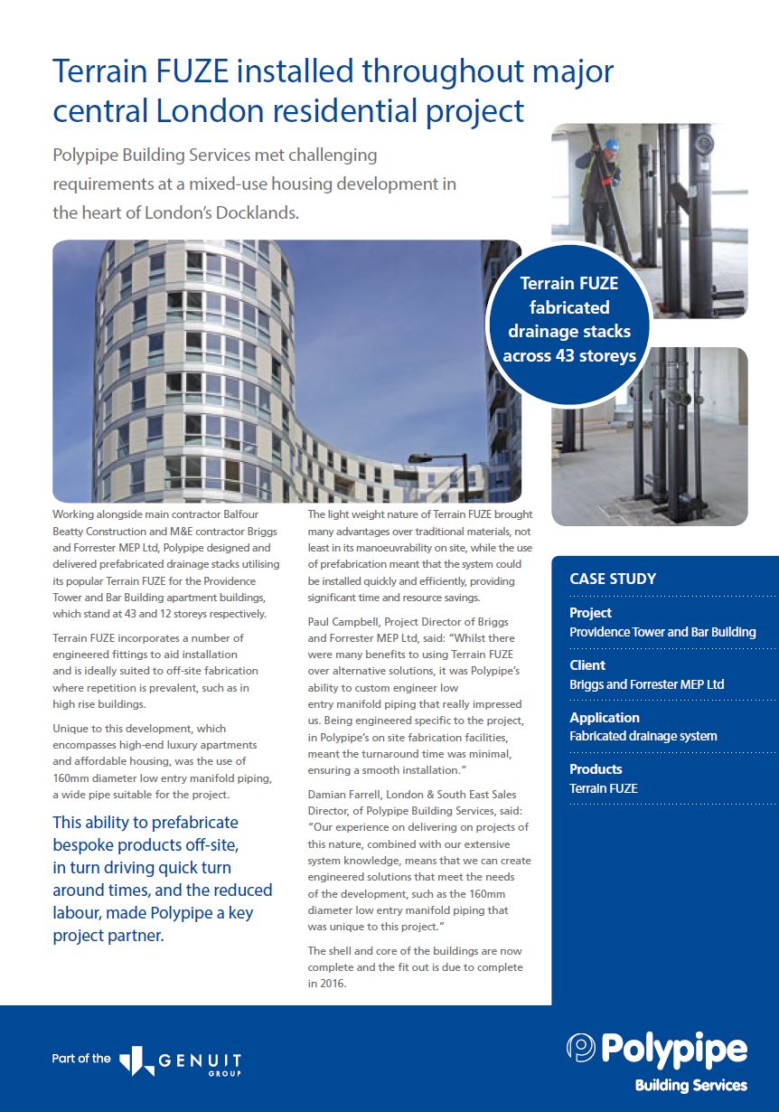 Providence Tower Case Study | Polypipe