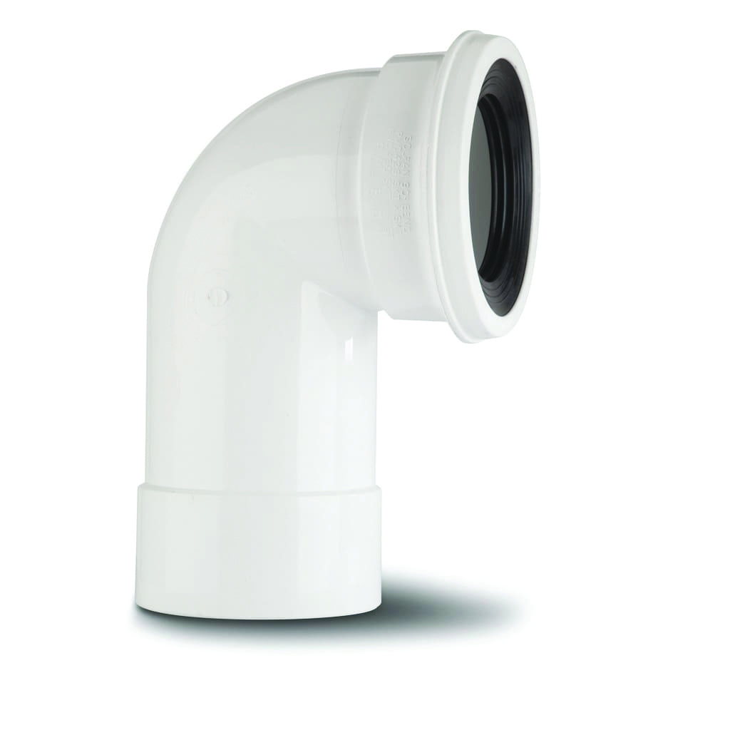 PVC429 - Solpan 90° ‘S’ (Solvent Weld Socket) 4in/110mm. PVCu. | Polypipe