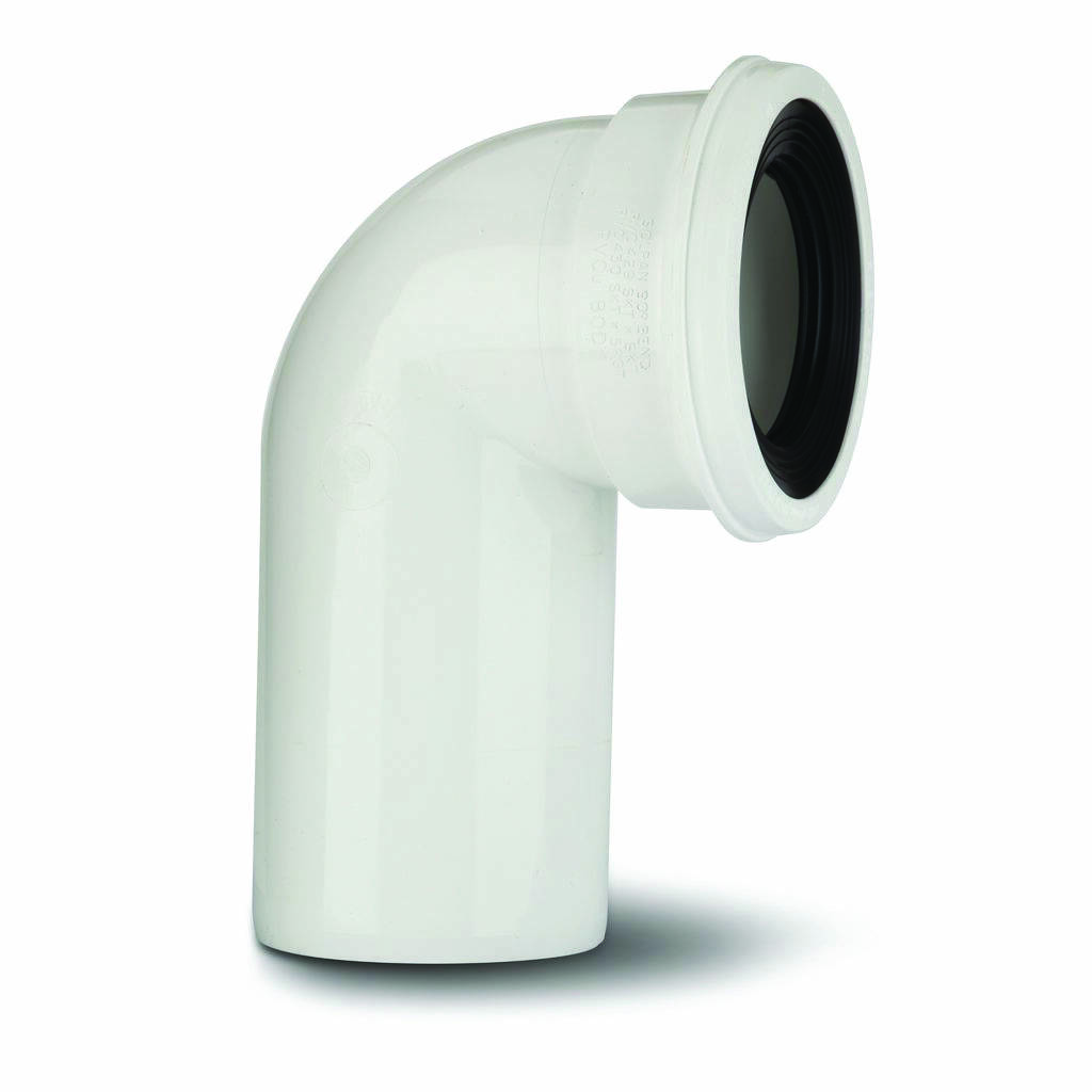 PVC430 - Solpan 90° ‘S’ (Solvent Weld Spigot) 4in/110mm. PVCu. | Polypipe