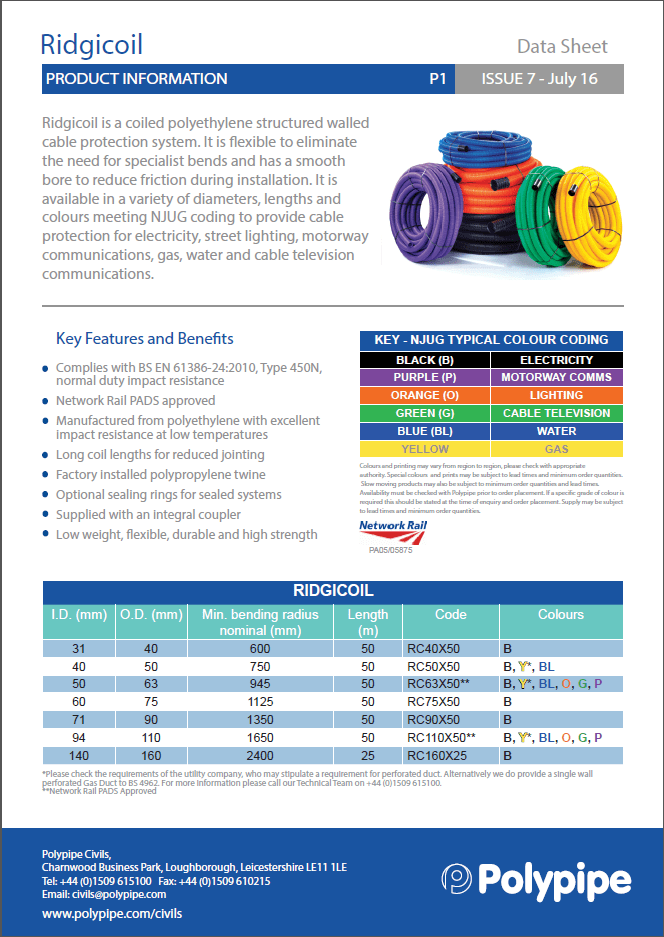 Ridgicoil Datasheet | Polypipe
