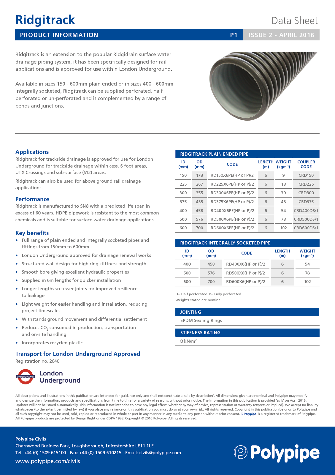 Ridgitrack Datasheet | Polypipe