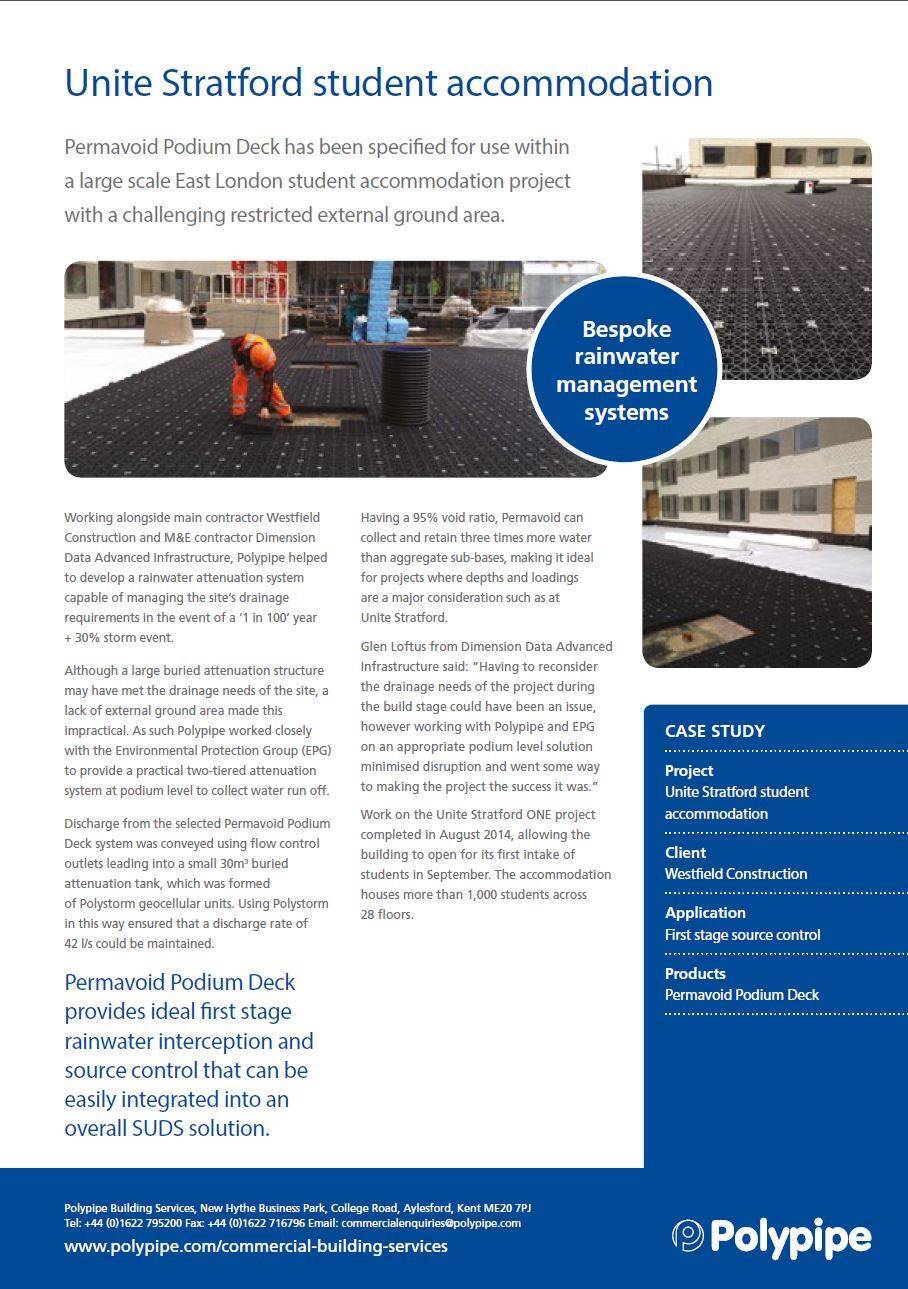 Unite Stratford Case Study | Polypipe