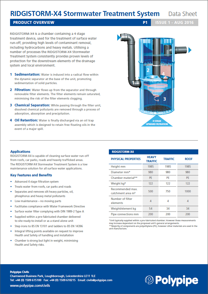 RIDGISTORM-X4 Datasheet | Polypipe