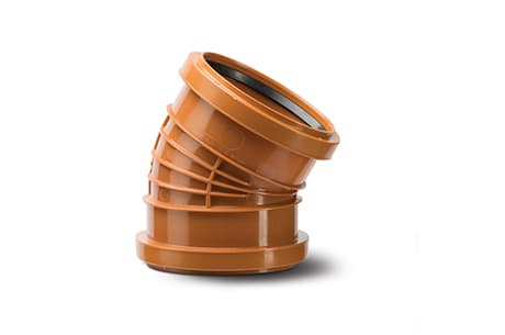 UR609 - Polyrib 160mm 15° Bend Double Socket | Polypipe
